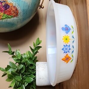 Kitchen | Phoenix Opalware Floral Milk Glass Pie Dish | Poshmark